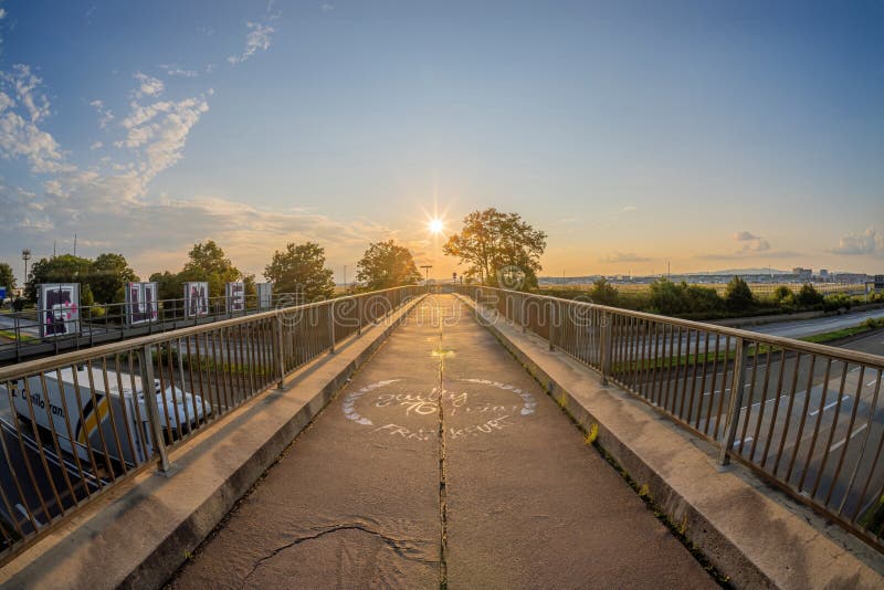 Picture Over a Highway Bridge To the Setting Sun Stock Image - Image of ...