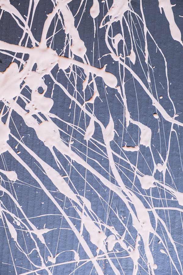 Picture Painted Using the Technique of Dripping. Mixing White Colors ...