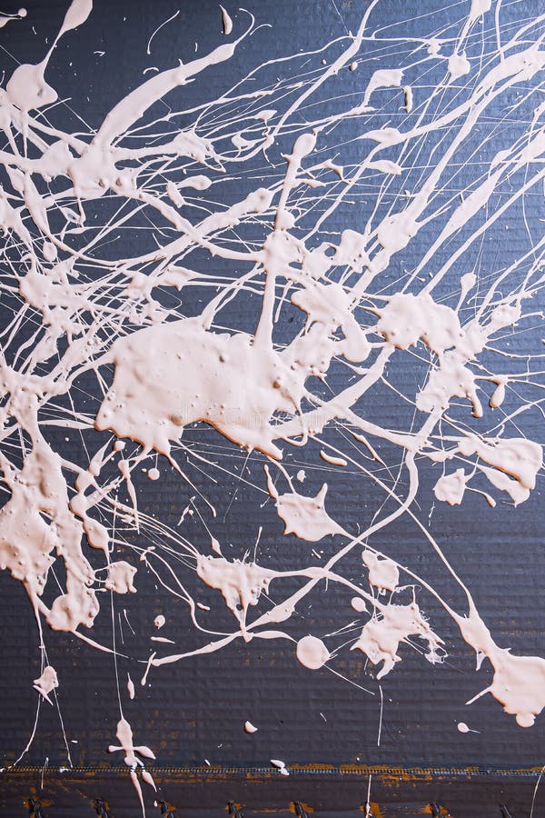 Picture Painted Using the Technique of Dripping. Mixing White Colors ...