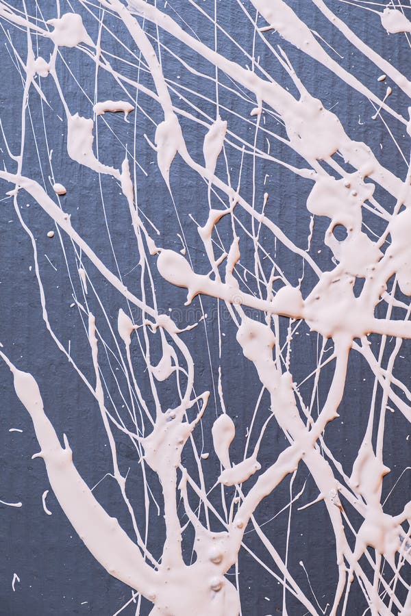 Picture Painted Using the Technique of Dripping. Mixing White Colors ...