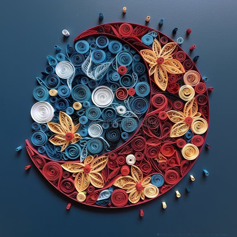 A Picture of a Paper Moon with Butterflies on it. Generative AI Image ...