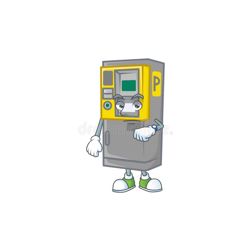 A Picture of Parking Ticket Machine on a Waiting Gesture Stock Vector ...