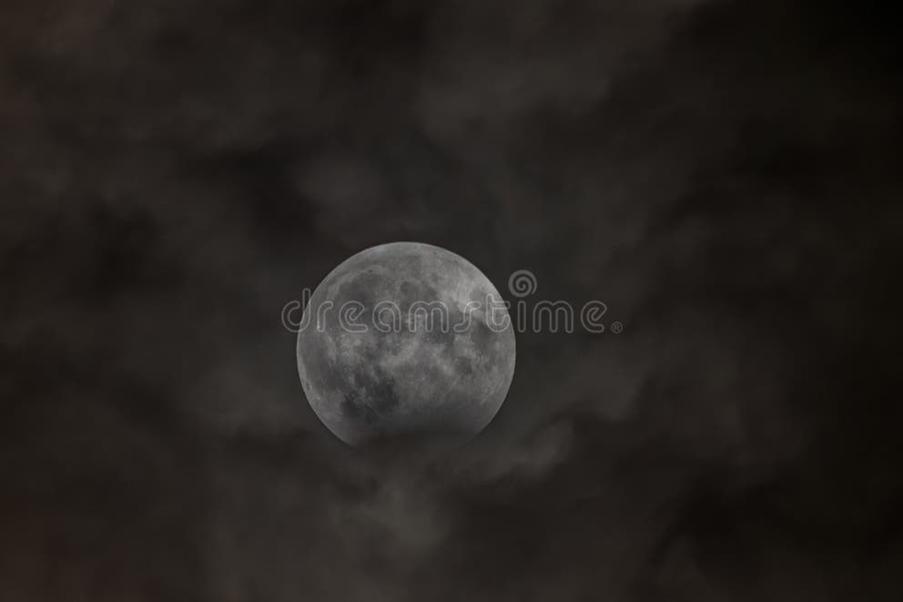 Partial Full Moon Eclipse from 28 October 2023 Stock Image - Image of ...