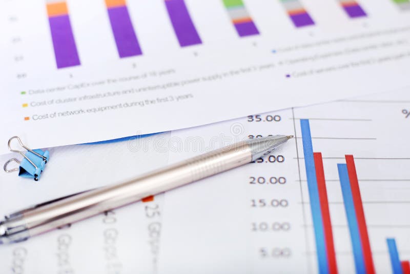 Picture of Pen on the Financial Paper Stock Photo - Image of investment ...