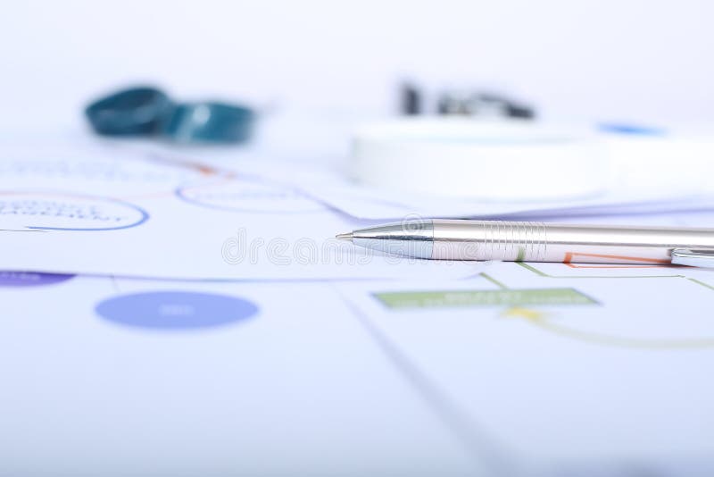 Picture of Pen on the Office Paper Stock Image - Image of concept ...