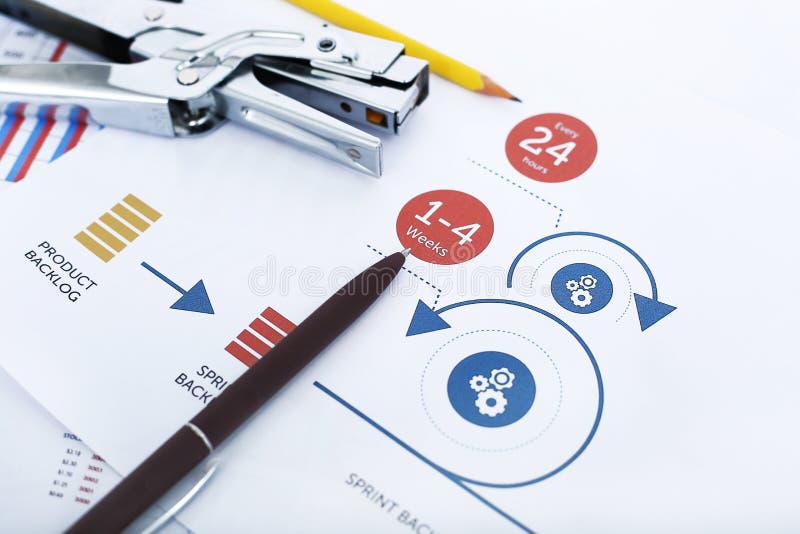 Picture of Pen and Stapler on the Financial Paper Stock Photo - Image ...