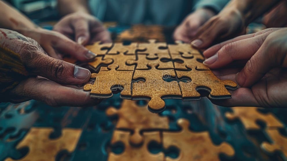 Picture of People Together Solve Puzzle Supporting Team with Fresh Idea ...