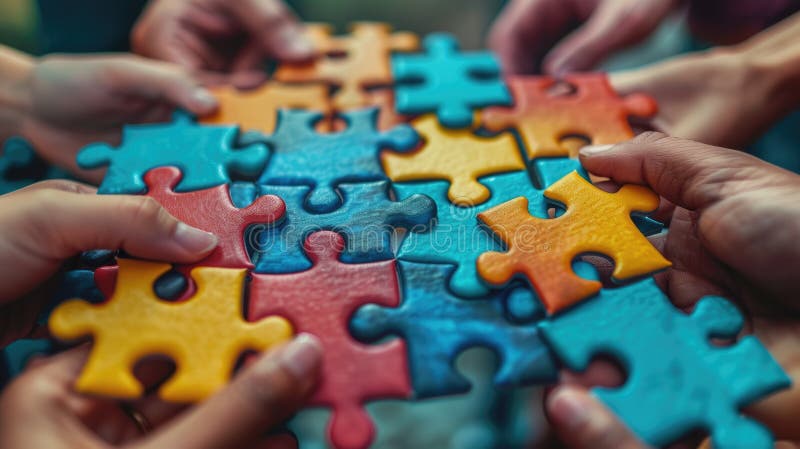 Picture of People Together Solve Puzzle Supporting Team with Fresh Idea ...
