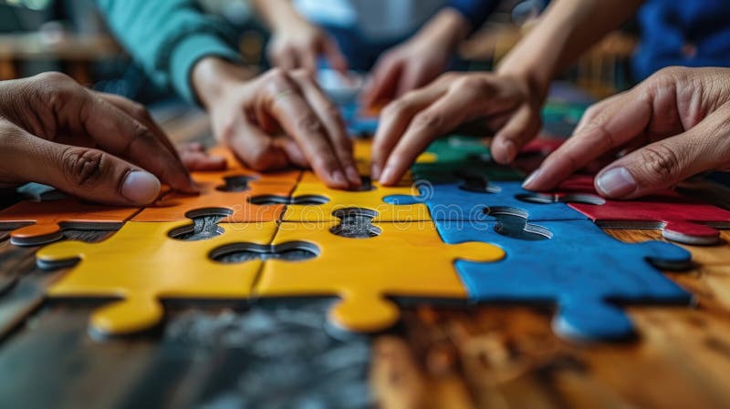 Picture of People Together Solve Puzzle Supporting Team with Fresh Idea ...