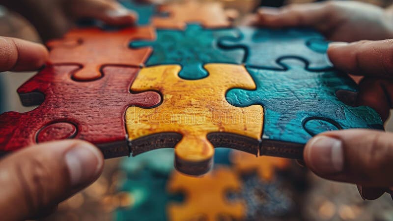 Picture of People Together Solve Puzzle Supporting Team with Fresh Idea ...