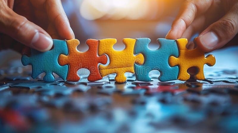 Picture of People Together Solve Puzzle Supporting Team with Fresh Idea ...