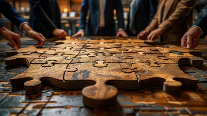 Picture of People Together Solve Puzzle Supporting Team with Fresh Idea ...