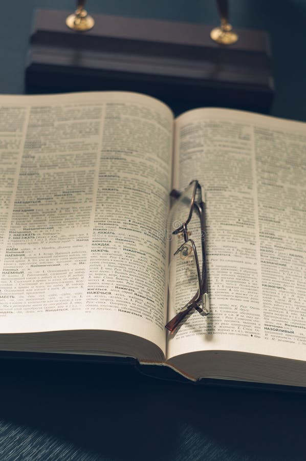 Picture a Pile of Books and Eyeglasses, with Retro Stock Photo - Image ...