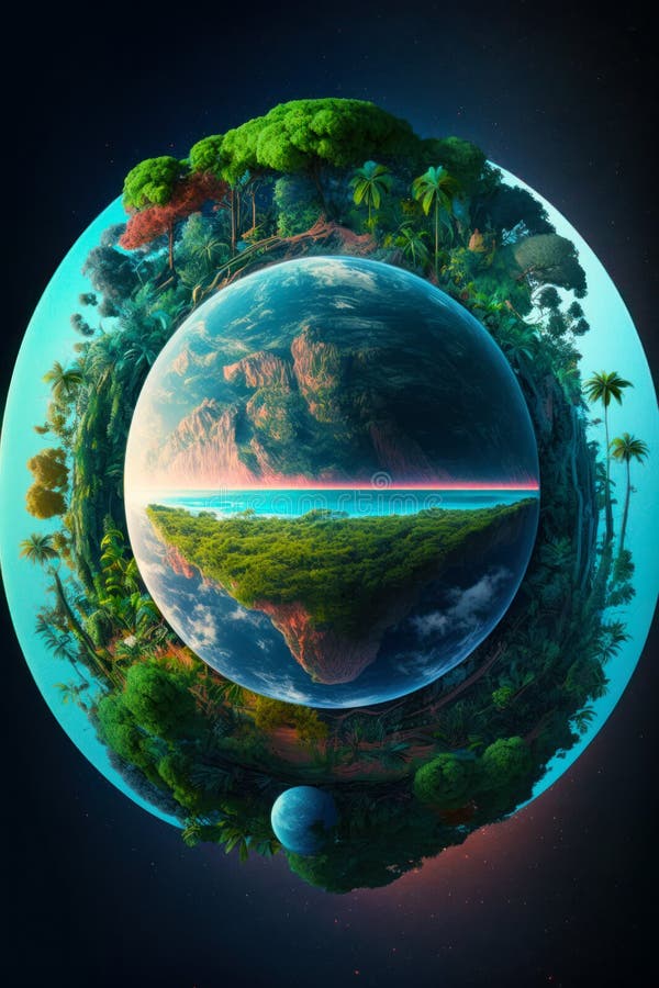 Picture of Planet with Reflection of the Earth in the Middle of it ...