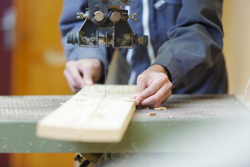 Picture Plank Being Cut Using Bandsaw Stock Photo - Image of industrial ...