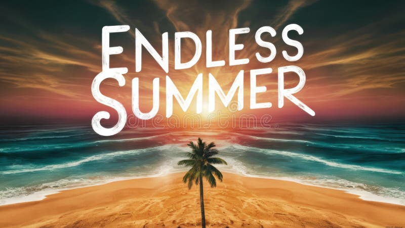 A Picture of a Poster with the Words Endless Summer on it, AI Stock ...