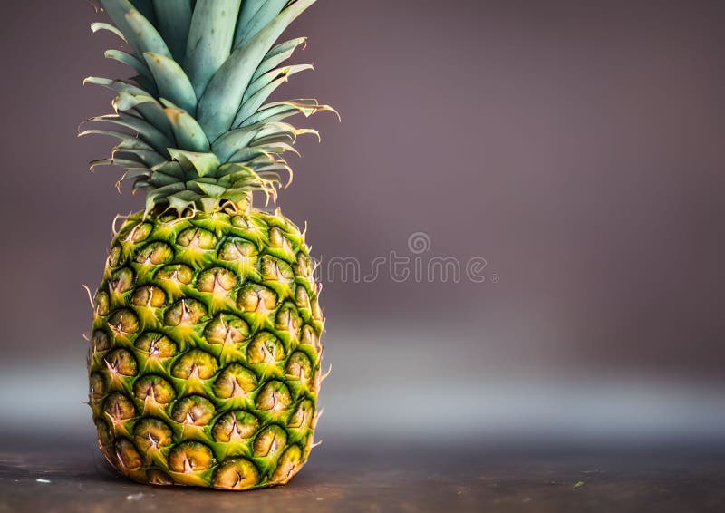 Picture of the Raw Pineapple with Green Leaves and Skin Stock ...
