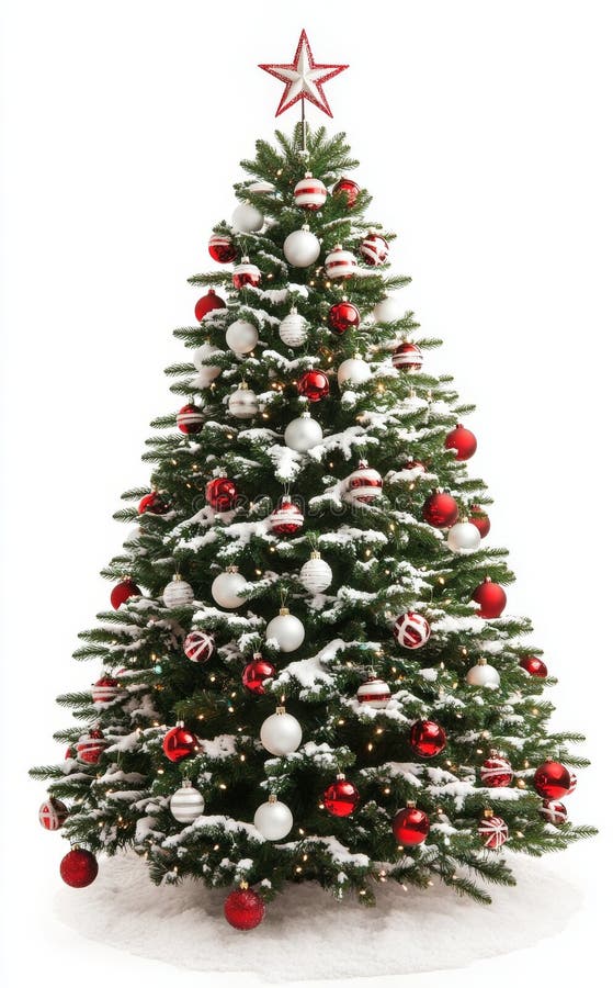 A Picture of a Real Christmas Tree Featuring a Christmas Star. Stock ...