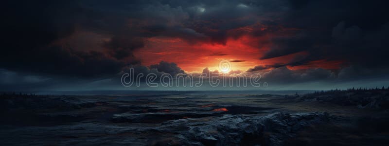 Picture of a Realistic Dark Sunset Sky Stock Illustration ...