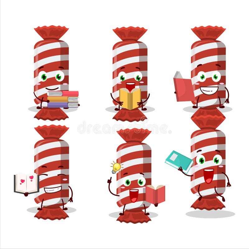 A Picture of Red Long Candy Package Cartoon Character Concept Reading ...