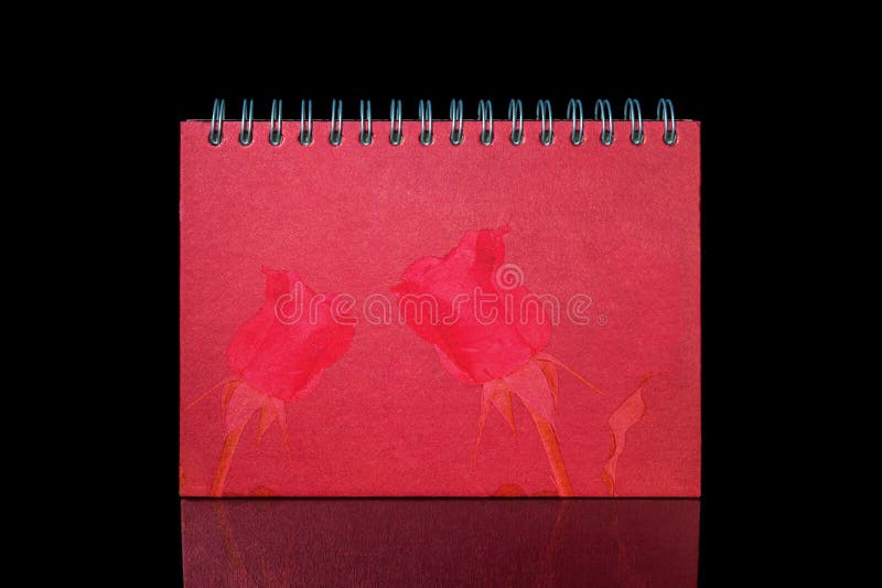 Picture Red Rose on Red Note Book Stock Photo - Image of list, blank ...