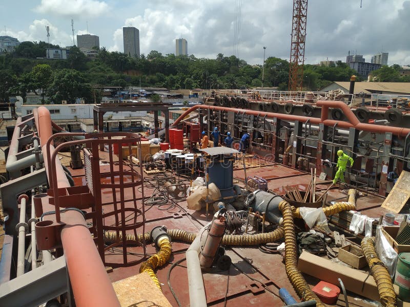 Picture of Repairs, Maintenance, Modifications Ongoing on a Vessel Main ...