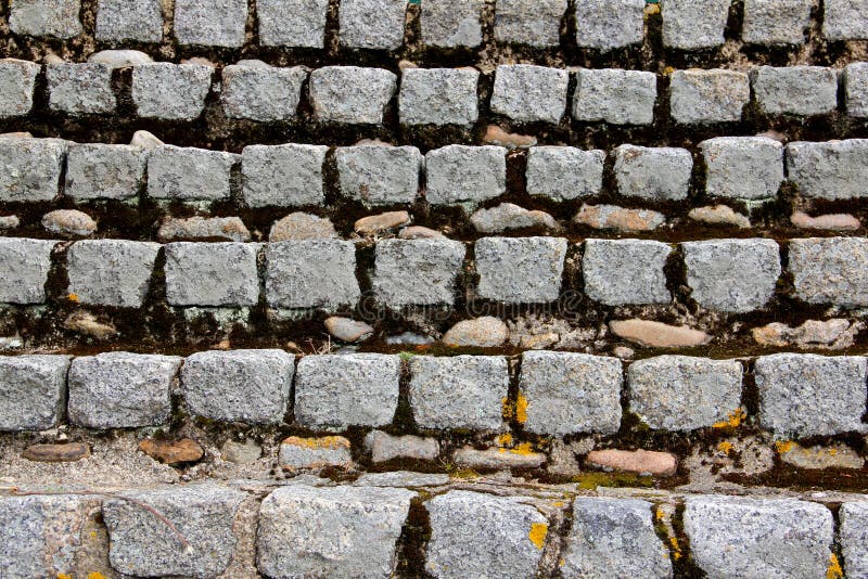 Repeating Stone Blocks on a Wall Stock Photo - Image of abstract, moss ...