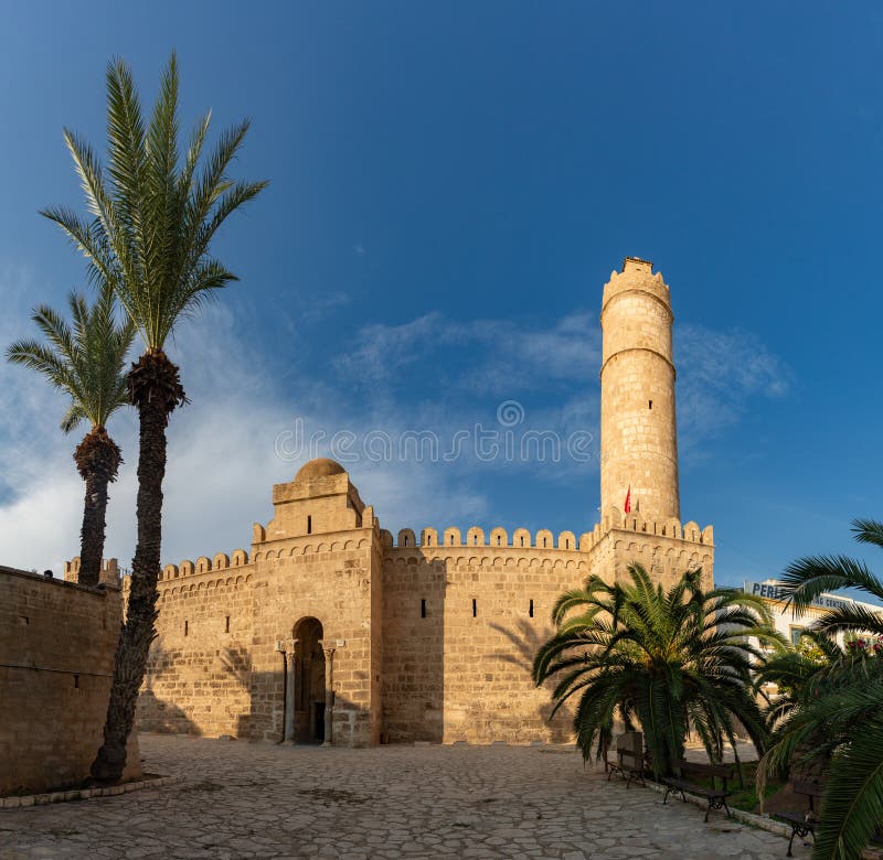 Ribat of Sousse stock image. Image of trees, fortification - 377124885