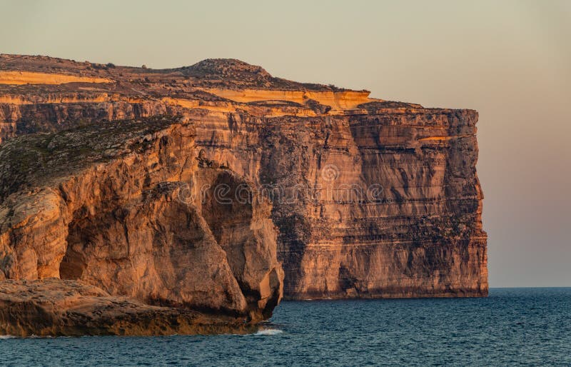 Gozo Cliffs Coastal stock image. Image of island, nature - 217542737