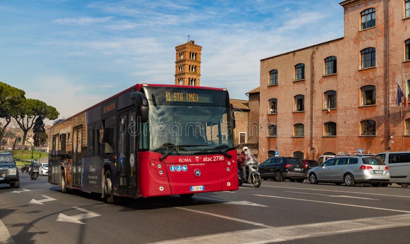Rome Bus editorial stock photo. Image of italy, city - 244166783