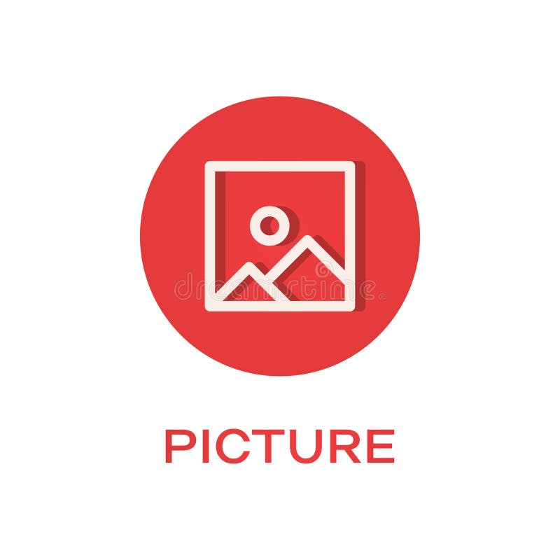 Picture round flat icon stock illustration. Illustration of digital ...