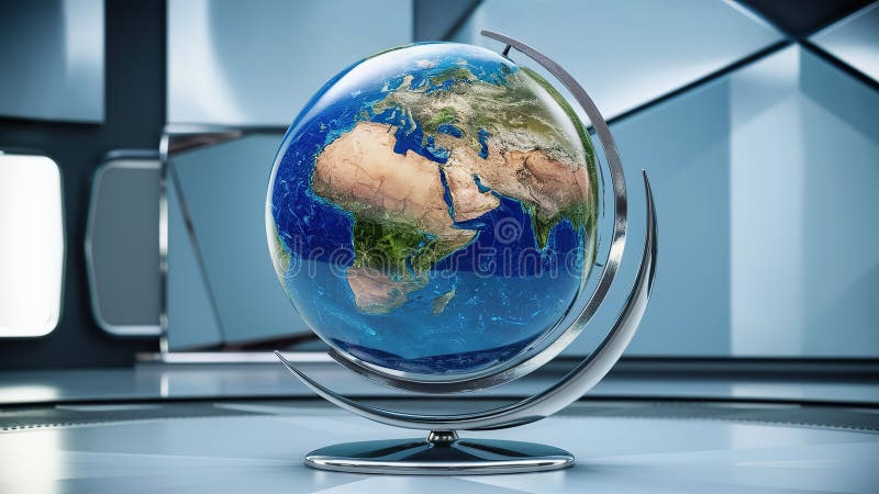 Picture of Round Shape Earth Map Design on White Background. Generative ...