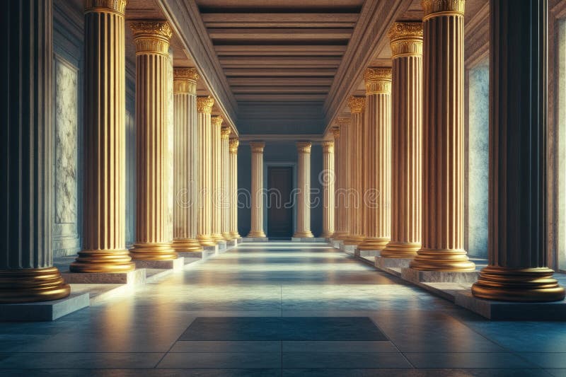 A Picture of Rows of Columns in a Large Building, Suitable for Use in ...