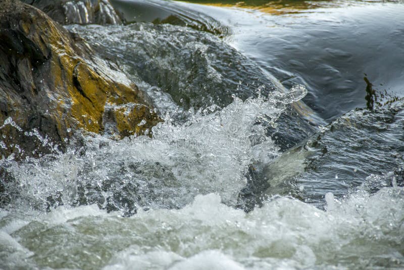 Rushing Blue Water through a River Stock Image - Image of creek ...