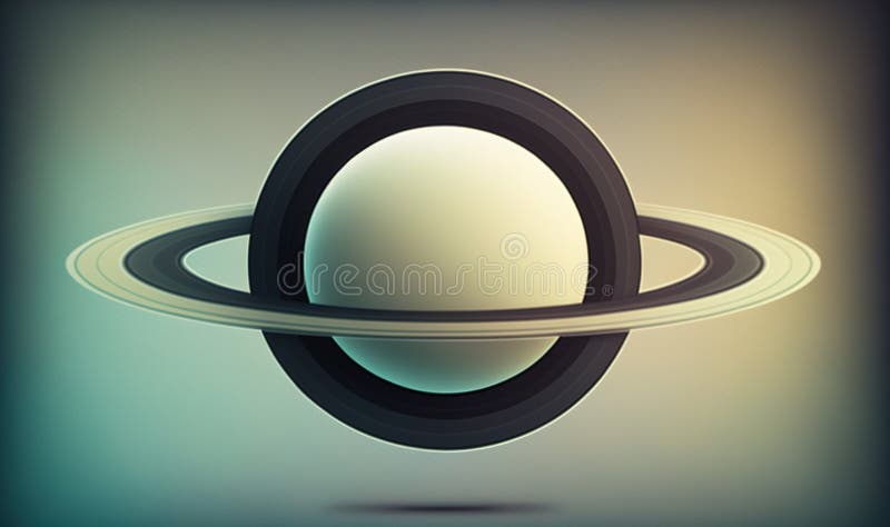 A Picture of a Saturn with a Ring Around it S Center Stock Illustration ...