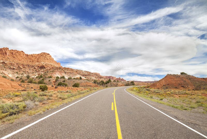 Picture of a Scenic Desert Road, USA Stock Photo - Image of trip ...