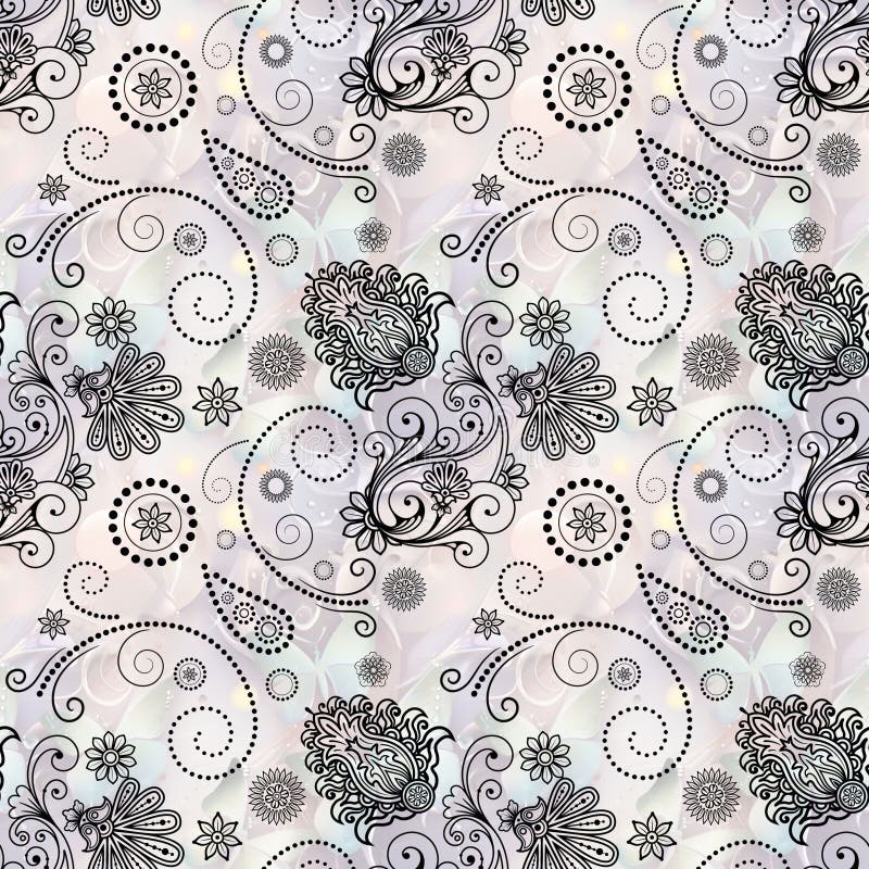 Picture of a Seamless Pattern with Curved Lines. Stock Illustration ...