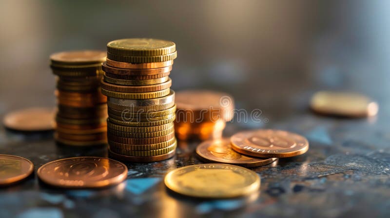 Picture Second of a Few Coins Stacked between the Coins that are ...