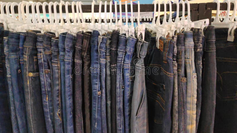 Picture of Secondhand Denim Fabric Pattern. Stock Image - Image of ...