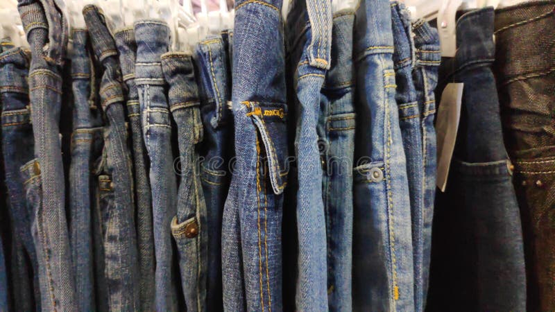 Picture of Secondhand Denim Fabric Pattern. Stock Image - Image of ...