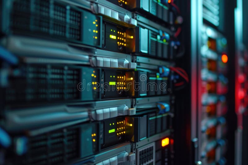 A Picture of a Server Room with a Row of Servers. this Image Can Be ...