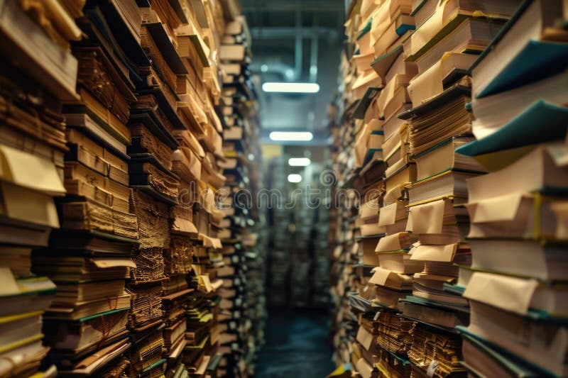 A Picture of Several Book Stacks Placed One Above the Other in a ...