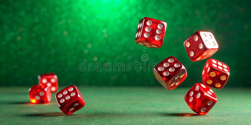 Red Dice Falling Out of a Black Dice Cup Stock Illustration ...