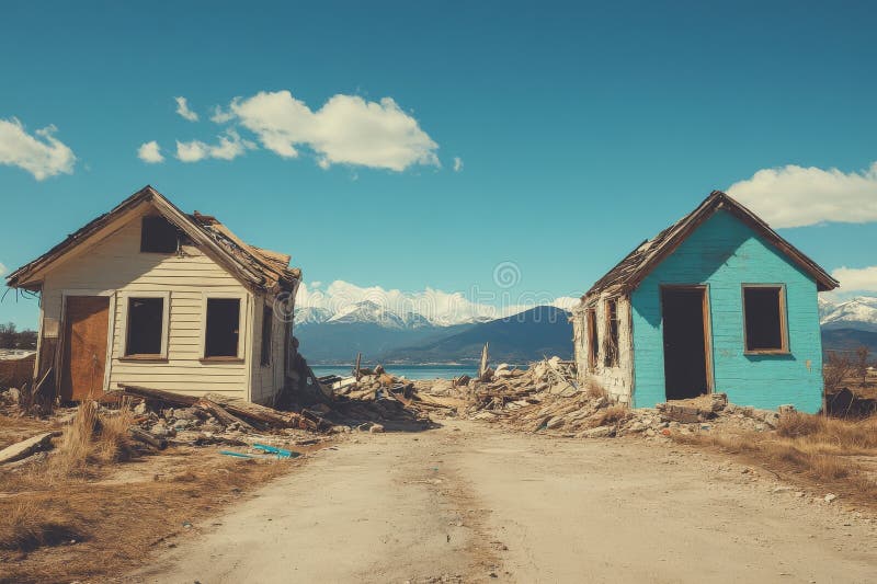 A Picture of a Severely Wrecked Building with Fallen Walls and Rubble ...