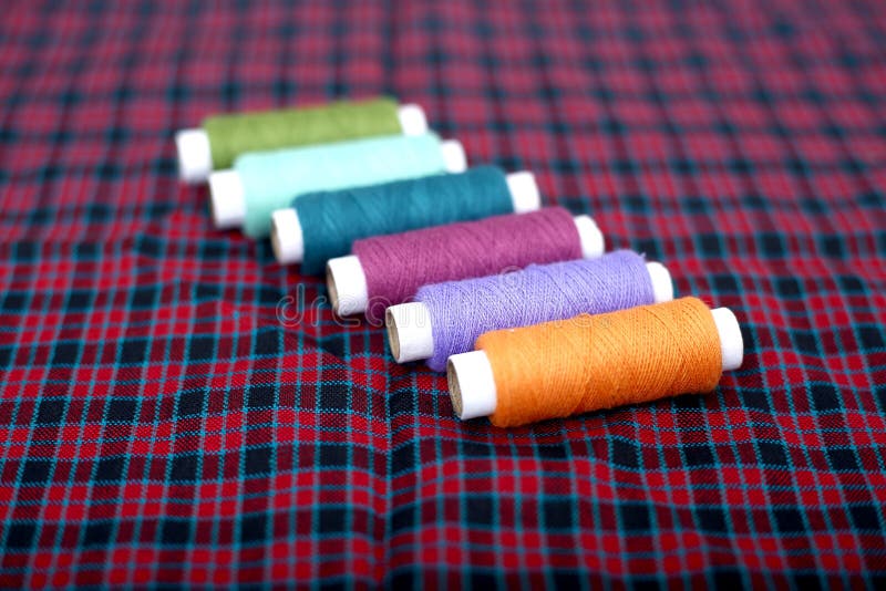 Picture Of Sewing Thread On The Cloth Stock Image - Image of bobin ...