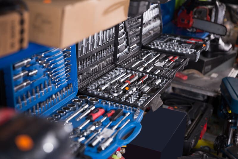 Picture of Showcase with Tools Stock Image - Image of modern, buying ...