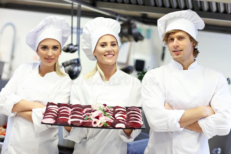 Busy Chefs at Work in the Restaurant Kitchen Stock Image - Image of ...