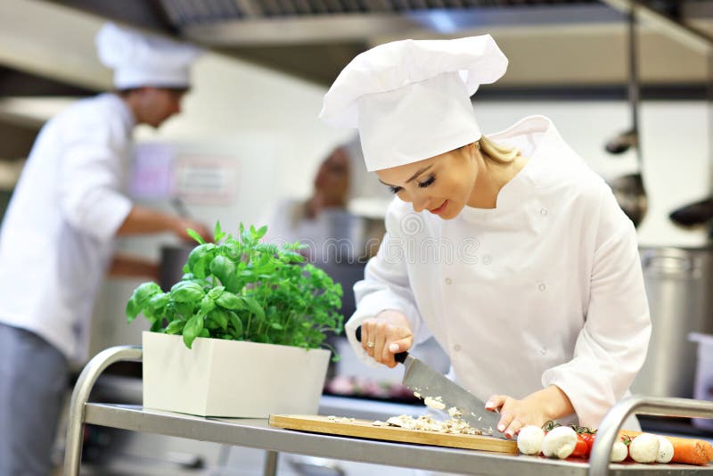 Busy Chefs at Work in the Restaurant Kitchen Stock Photo - Image of ...