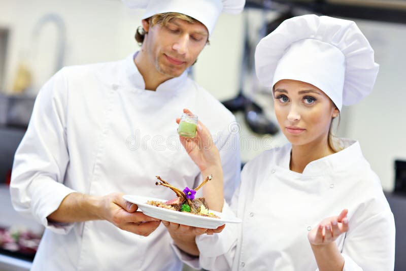Busy Chefs at Work in the Restaurant Kitchen Stock Image - Image of ...