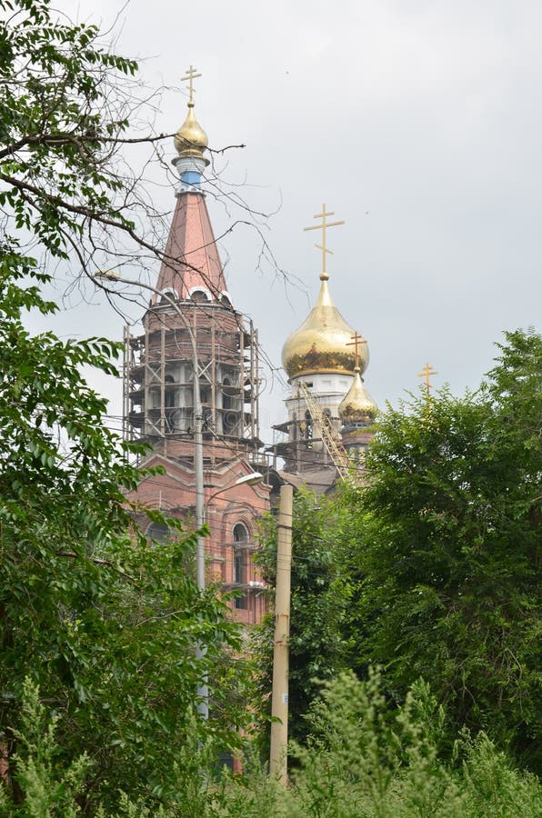 A church with trees stock photo. Image of outdoor, history - 232297156